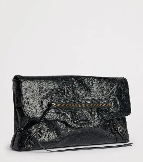Balenciaga Lambskin Le City Clutch Bag - Black