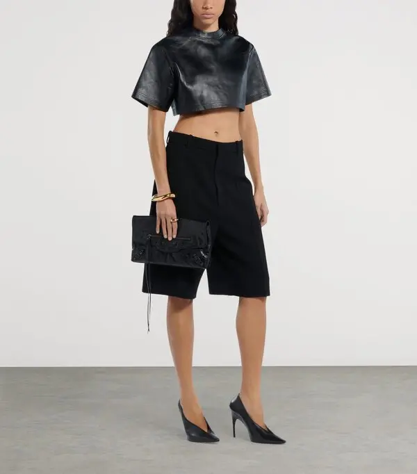 Balenciaga Lambskin Le City Clutch Bag - Black