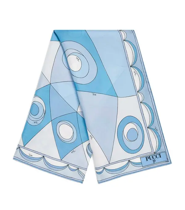 Emilio Pucci Silk Occhi Scarf - Blue