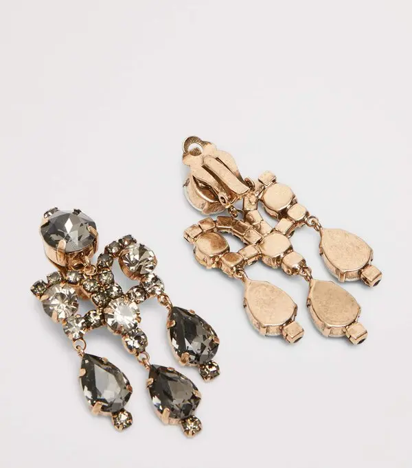 Max Mara Embellished Chandelier Clip-on Earrings