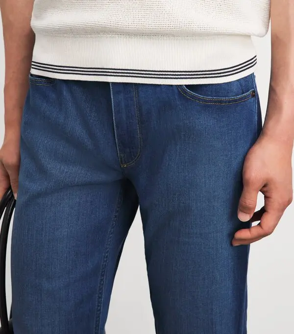Paige Normandie Straight Leg Jeans In Dark Wash - Blue