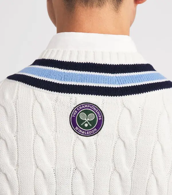 Rlx Ralph Lauren Wimbledon Cable Knit Sweater Vest