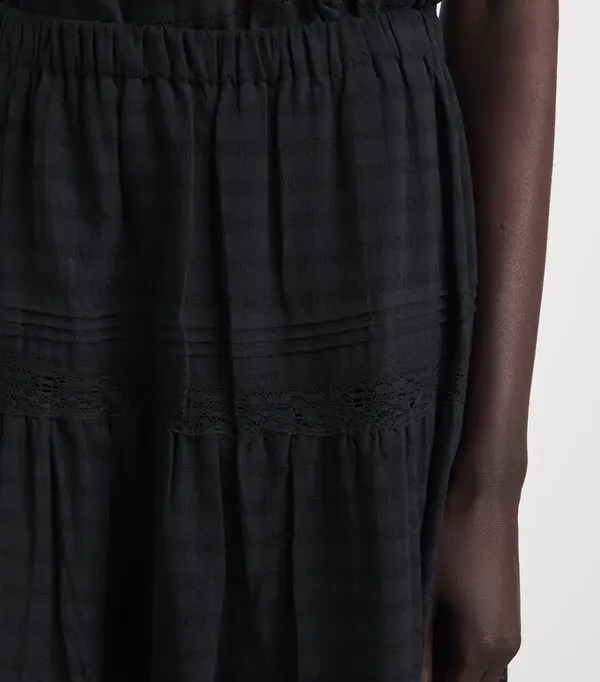 Paige Cotton Embroidered Tiered Maxi Skirt