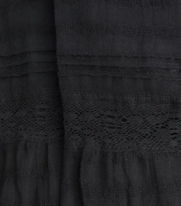 Paige Cotton Embroidered Tiered Maxi Skirt