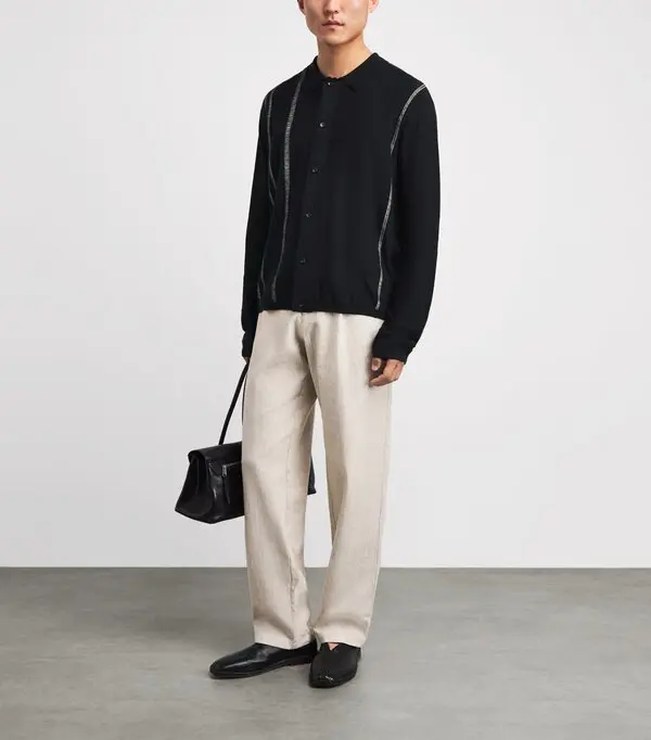 Commas Cotton-cashmere Stripe Cardigan