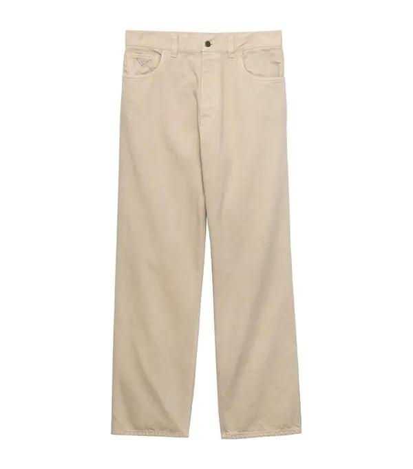 Prada Old Denim Straight Leg Jeans - Neutral