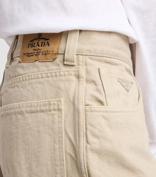 Prada Old Denim Straight Leg Jeans - Neutral
