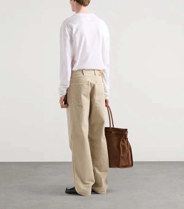 Prada Old Denim Straight Leg Jeans - Neutral
