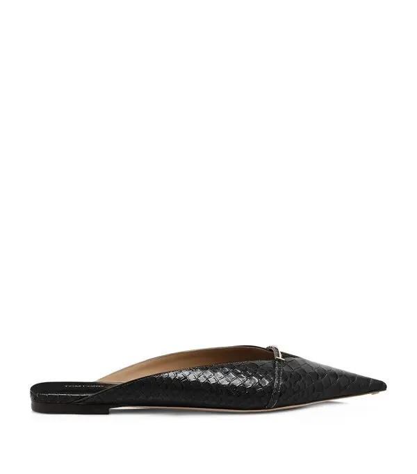 TOM FORD Python-embossed Leather Julianne Mules - Black
