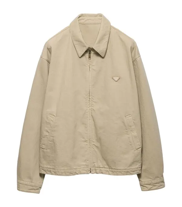 Prada Vintage Washed Denim Blouson Jacket - Neutral