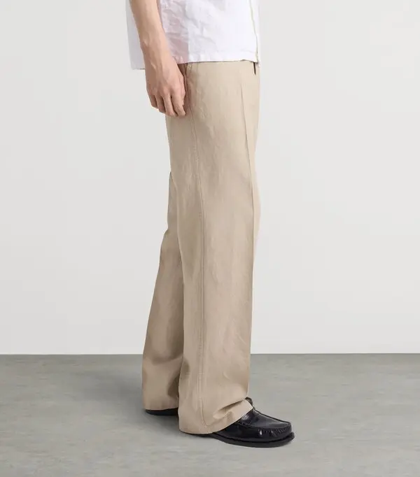 Prada Linen Wide-leg Trousers