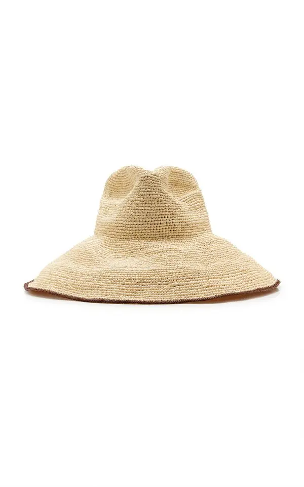 Janessa Leoné Waverly Wide Brim Raffia Fedora Hat - Neutral