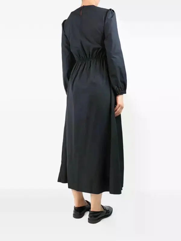 Loretta Caponi Shirred Bodice Midi Dress