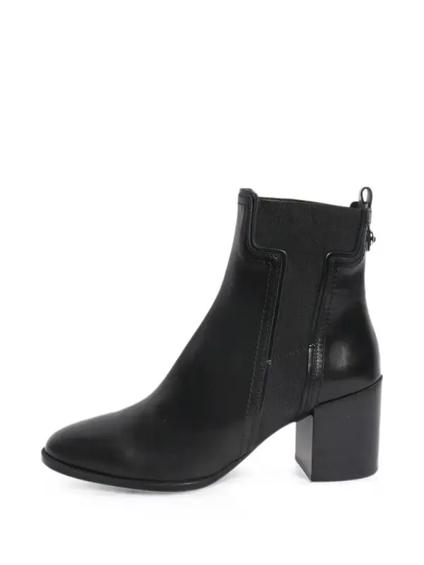 TOD'S Leather Ankle Boots With Elasticated Side Panels