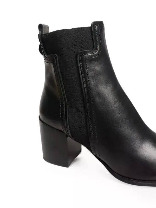 TOD'S Leather Ankle Boots With Elasticated Side Panels