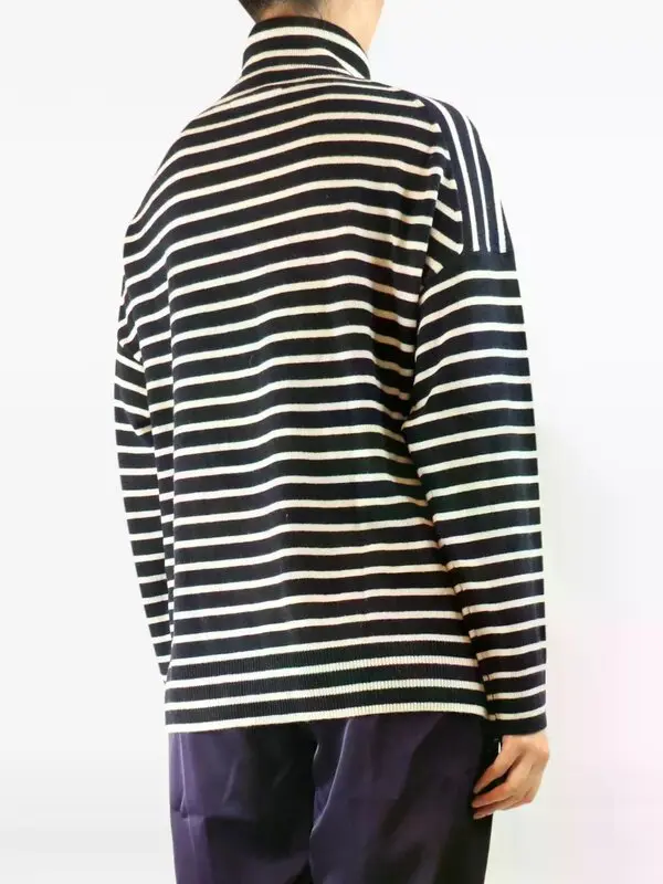 Chinti & Parker Striped Roll Neck Sweater With Heart Motif