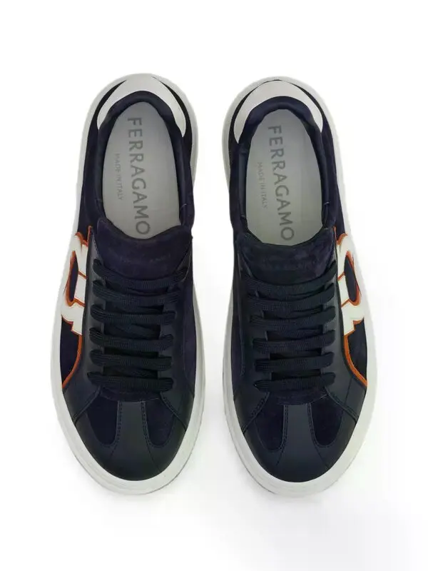 FERRAGAMO Gancini Panelled Sneakers - Blue