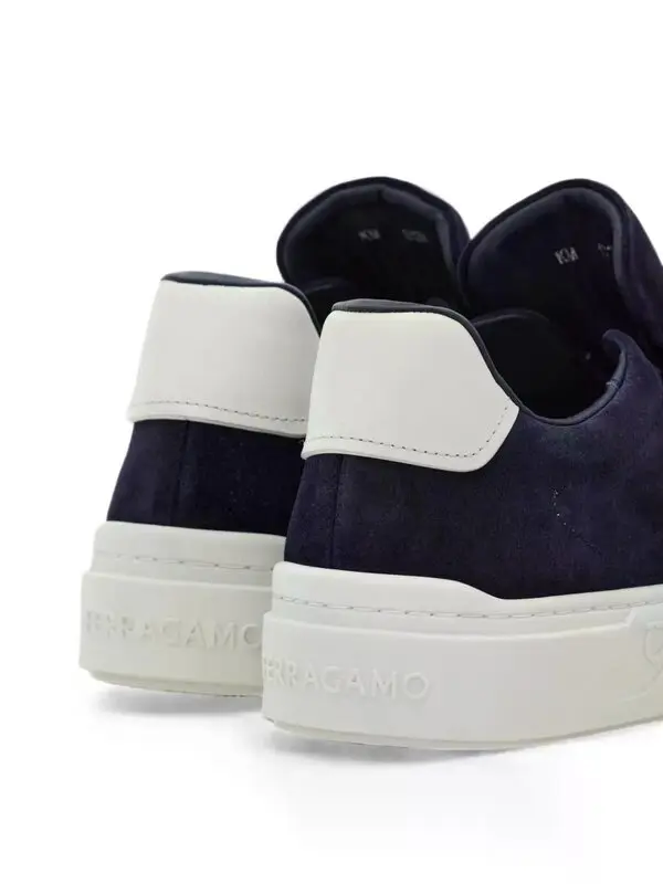FERRAGAMO Gancini Panelled Sneakers - Blue