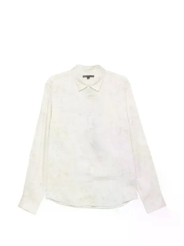 John Varvatos Luca Geometric-print Long-sleeved Shirt