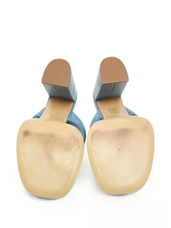 424 Leather Square Toe Platform Thong Sandals