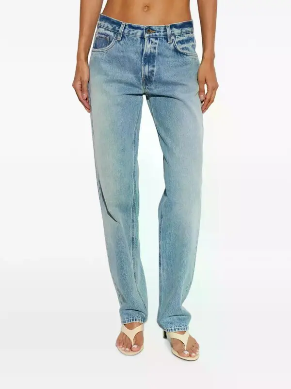 HAIKURE Distressed Straight-leg Jeans