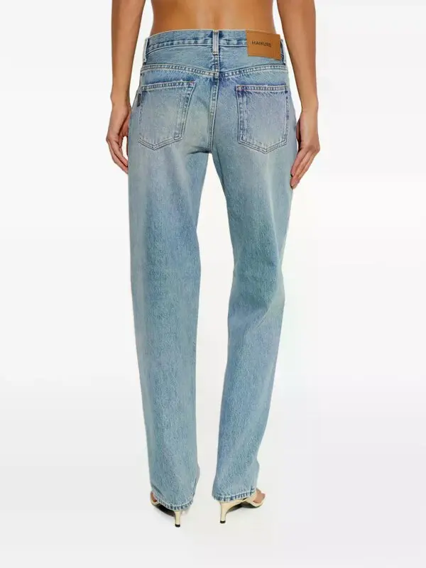 HAIKURE Distressed Straight-leg Jeans