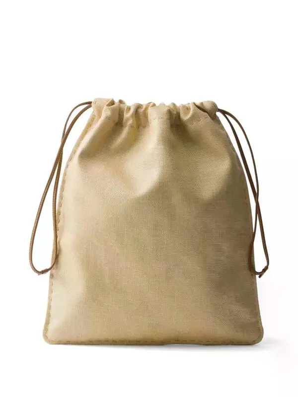 Prada Embroidered Canvas Pouch