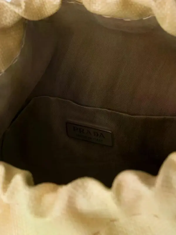 Prada Embroidered Canvas Pouch