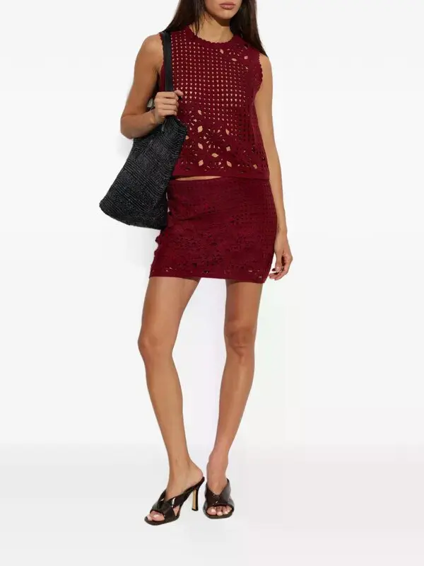 FRAME Crochet Sleeveless Top - Red