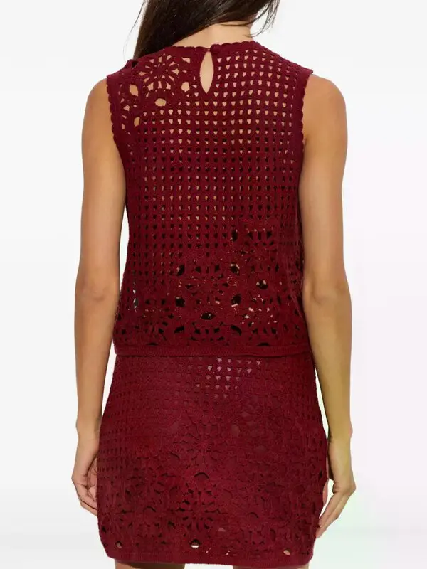 FRAME Crochet Sleeveless Top - Red