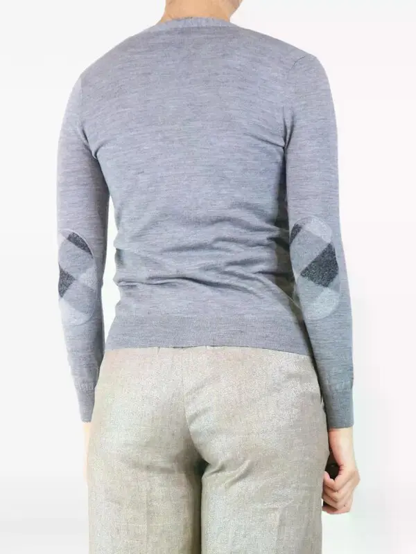Burberry Fine-knit Check-patch Cardigan