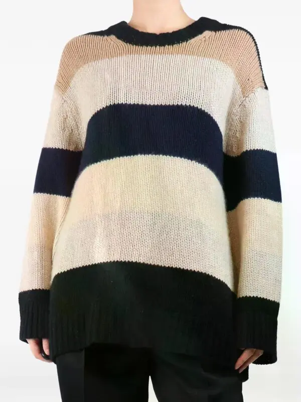 Khaite Striped Oversized Cashmere Sweater