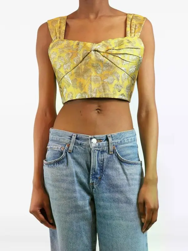 Prada Square Neck Top - Yellow