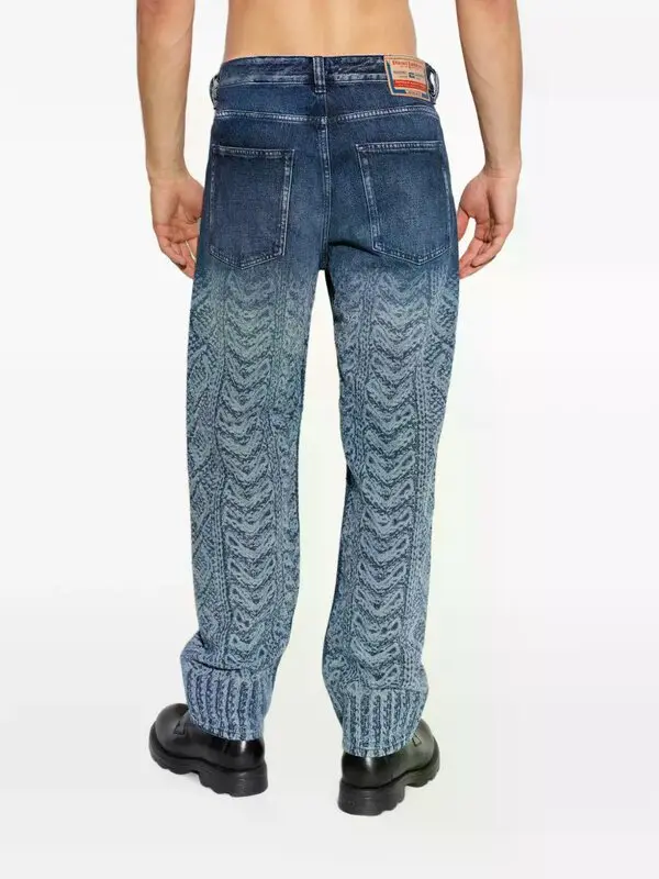 DIESEL® D-macs-s8 Cable-knit Print Jeans