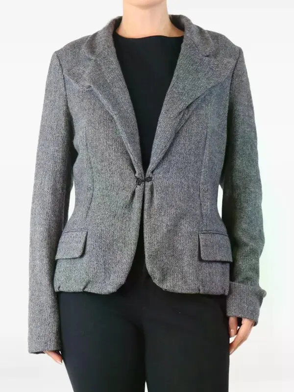 LANVIN Single-breasted Wool Herringbone Blazer
