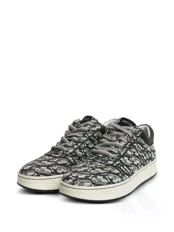 JIMMY CHOO Monogram Glitter Lace-up Sneakers