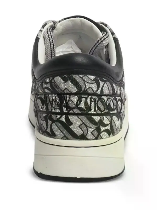 JIMMY CHOO Monogram Glitter Lace-up Sneakers