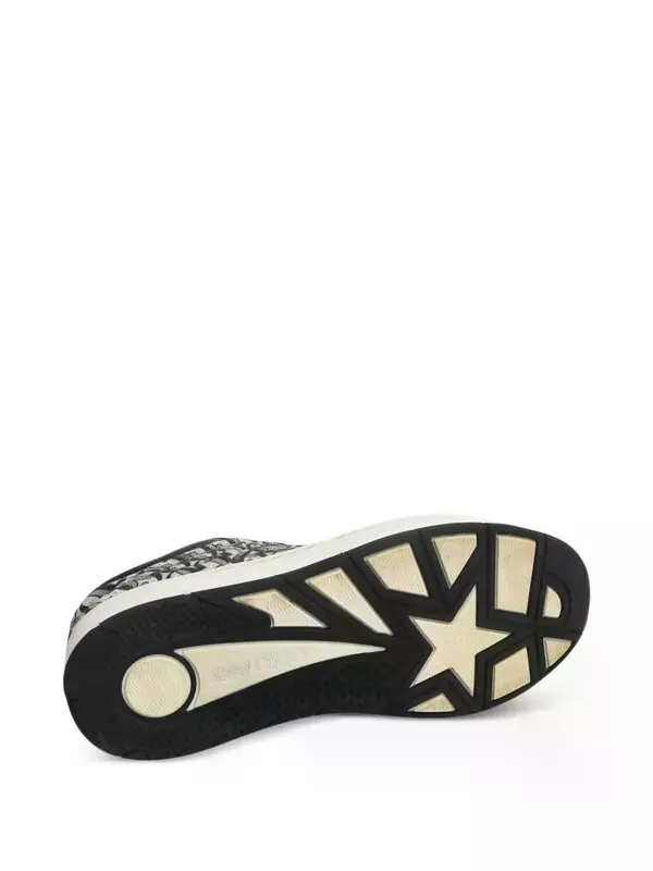 JIMMY CHOO Monogram Glitter Lace-up Sneakers
