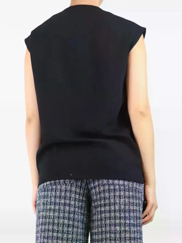CHRISTOPHER KANE Embellished V-neck Sleeveless Blouse