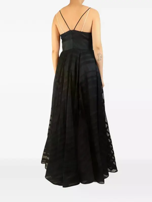 LA MANIA Striped V-neck Maxi Dress