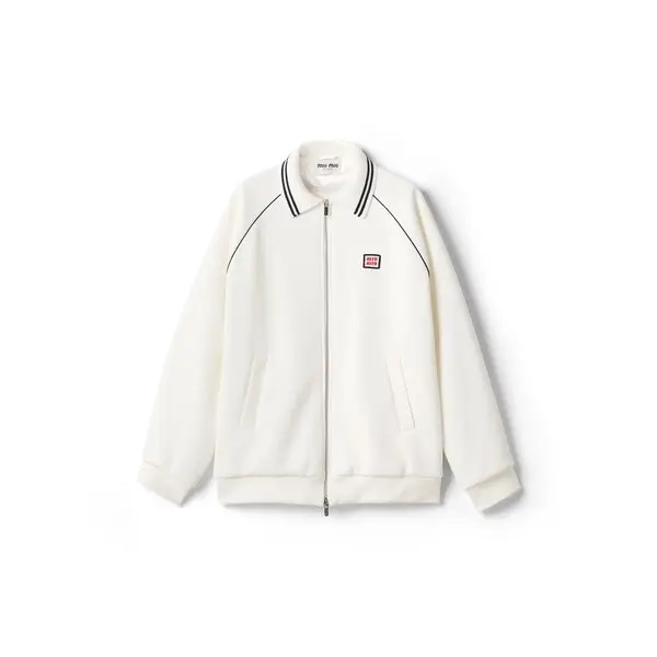 Miu Miu Bonded Cotton Piqué Blouson Jacket