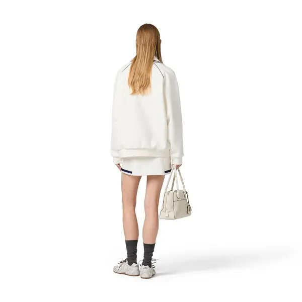 Miu Miu Bonded Cotton Piqué Blouson Jacket