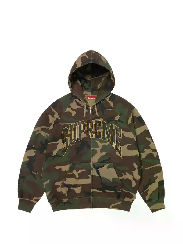 Supreme Cracked Raglan Zip-up Hoodie