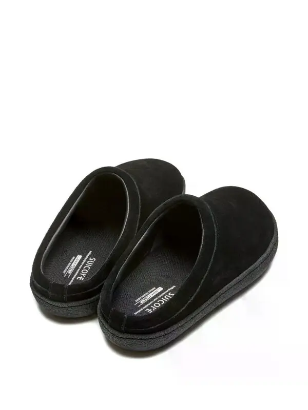 Suicoke Leather Slippers - Black
