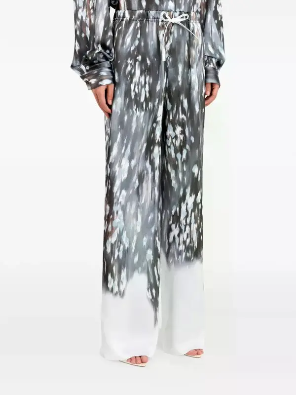 IRO PARIS Abstract Print Drawstring Waist Trousers - Grey