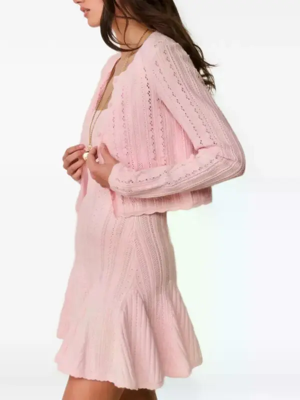 LoveShackFancy Pointelle Knit Cardigan - Pink