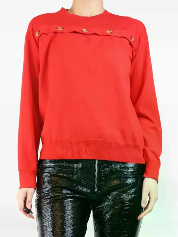 Bottega Veneta Wool Crew Neck Button-front Sweater