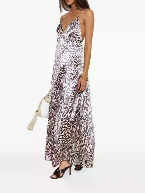 Ulla Johnson Abstract Print Open-back Maxi Dress