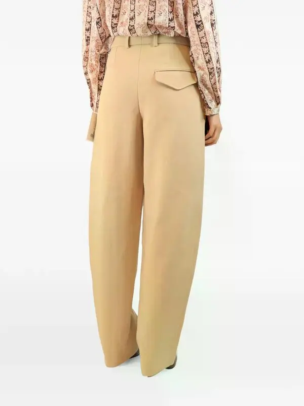 Wardrobe.NYC Beige Wool Pleated Trousers