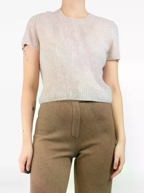 JAMES PERSE Short-sleeved Knitted T-shirt - Neutrals